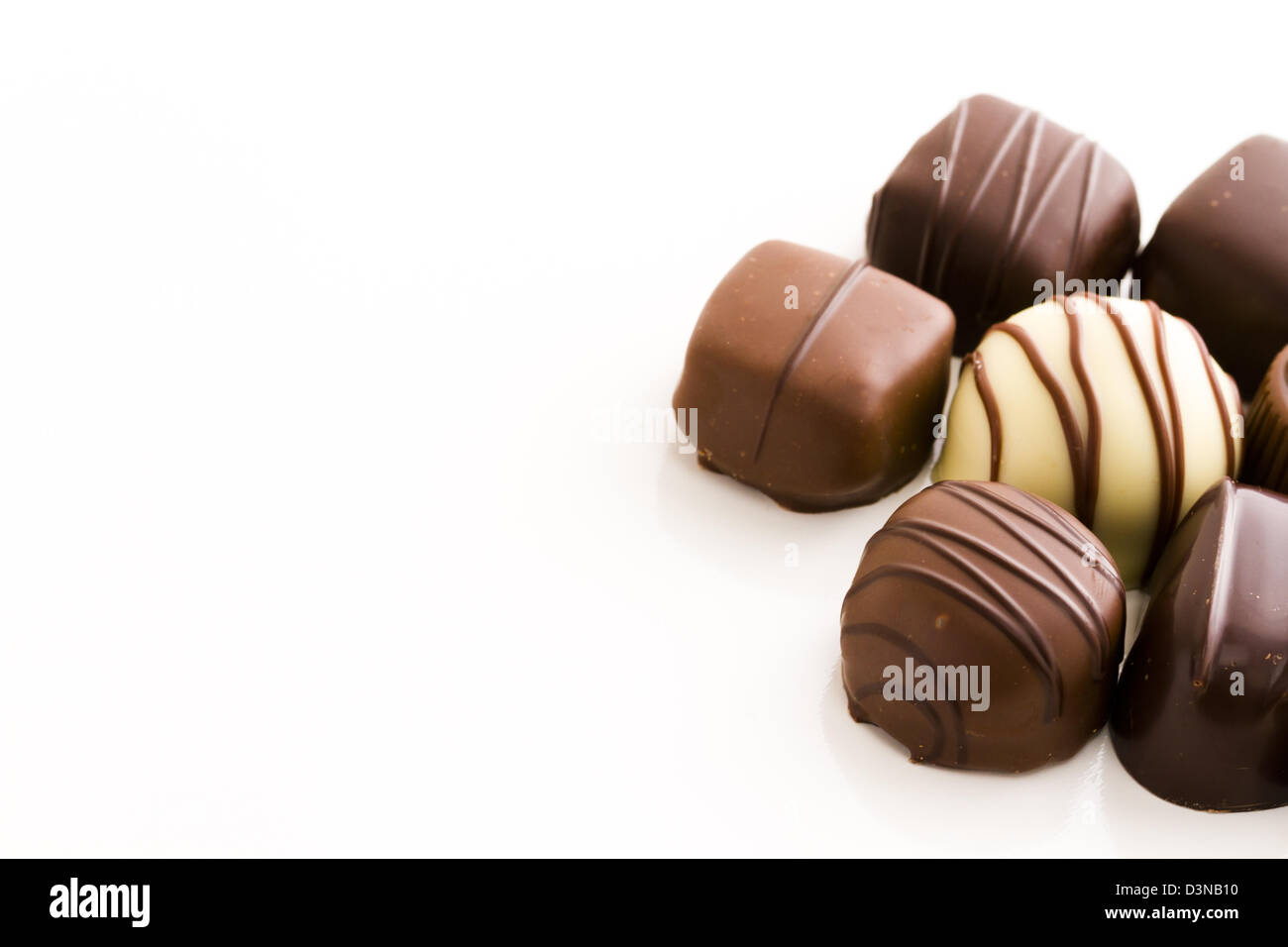 Assorted gourmet chocolate in a box Stock Photo - Alamy