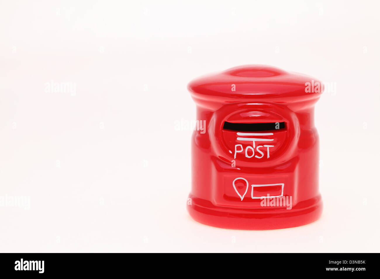 Red post box on white hi-res stock photography and images - Alamy