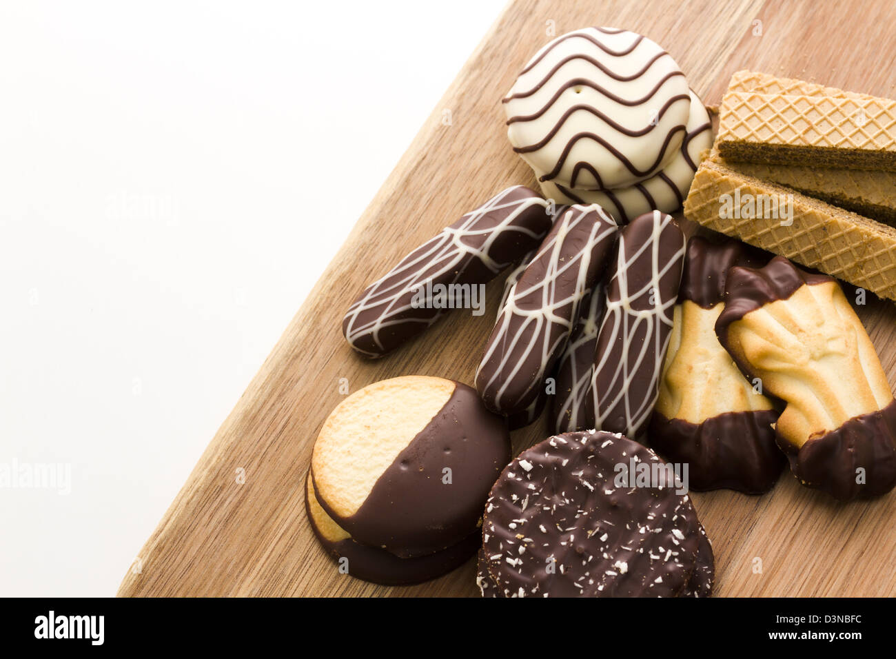 Assorted European cookies covered in Belgian chocolate Stock Photo - Alamy