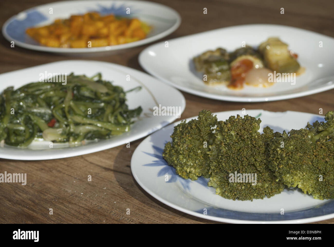 variety of Italian greens: broccoli, squash, zucchini, chicory Stock ...