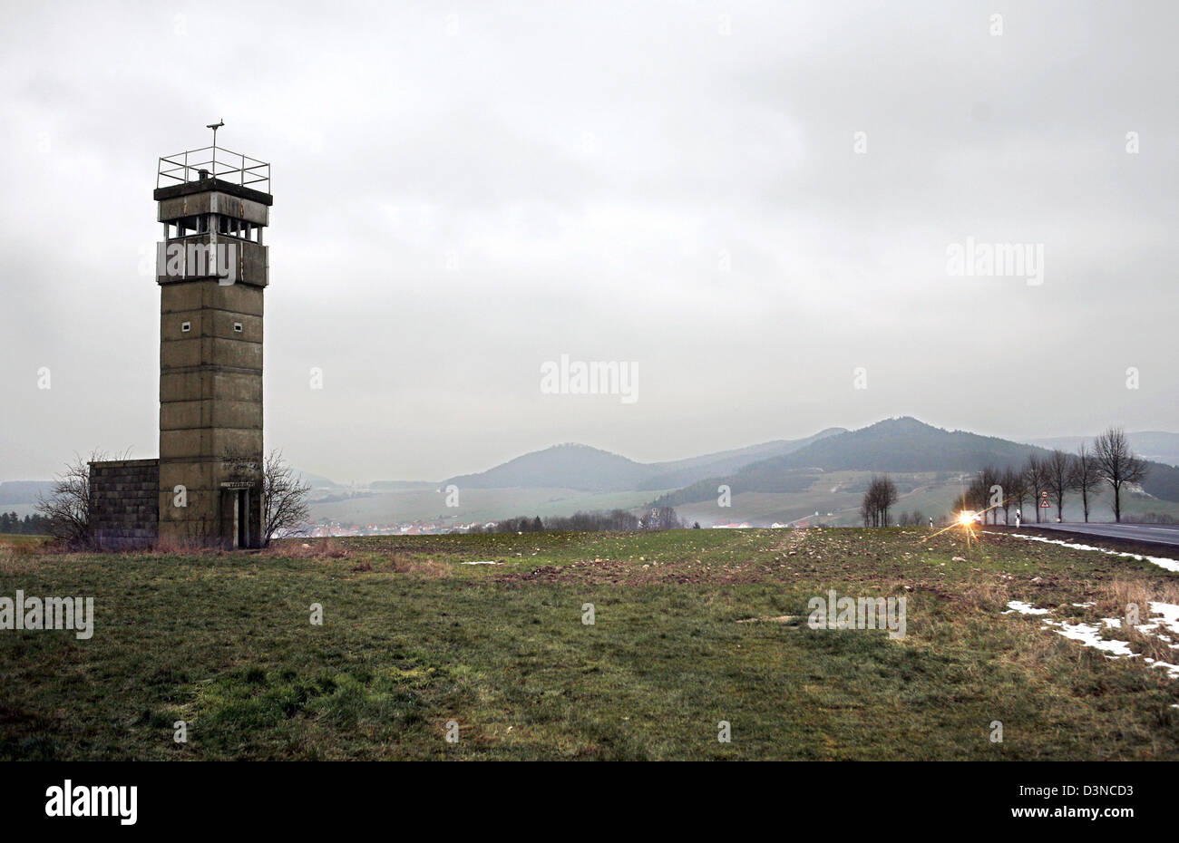 An orphaned watchtower pictured at the former inner-German border ...