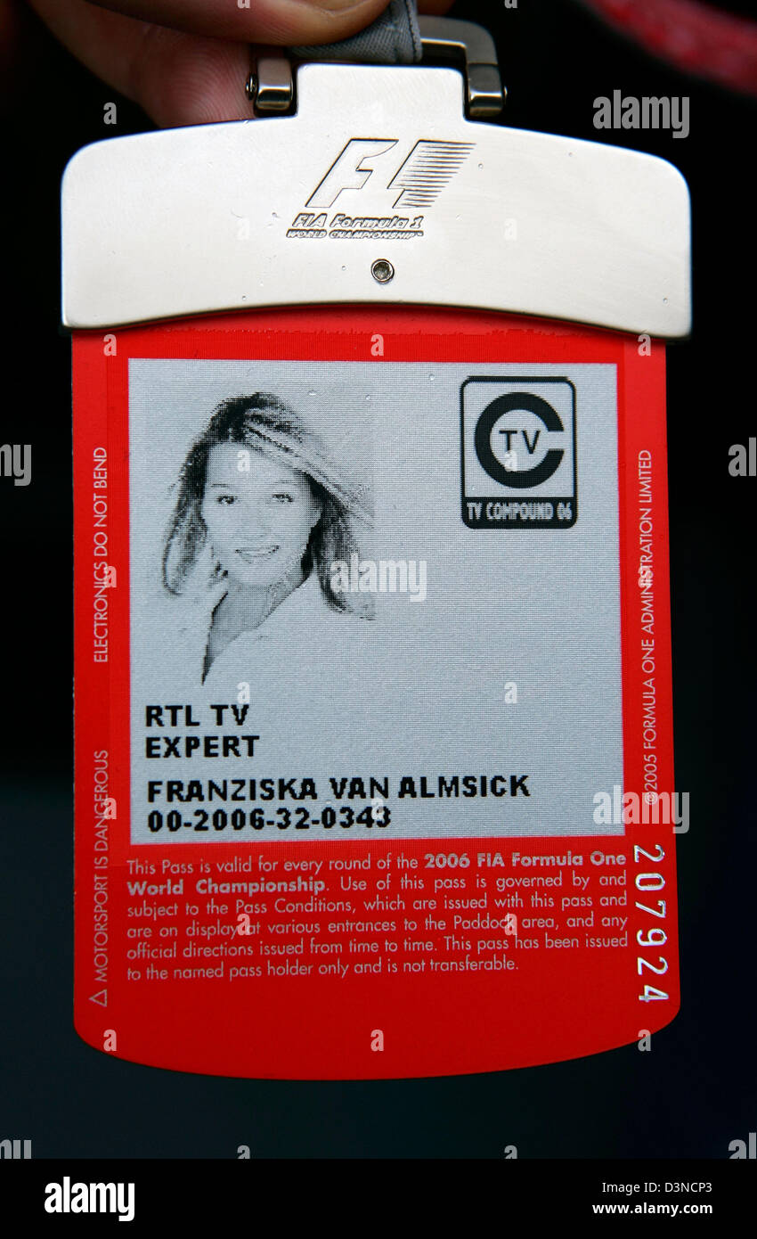 A close-up view of permanent accreditation card of Former olympic gold ...