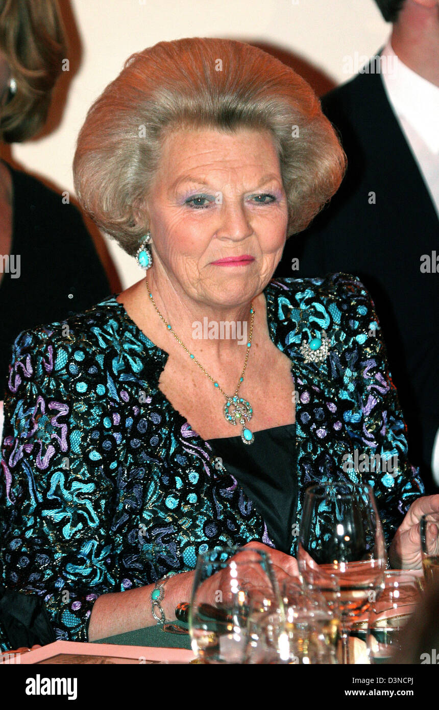 Queen Beatrix of the Netherlands attends a gala dinner in Buenos Aires ...