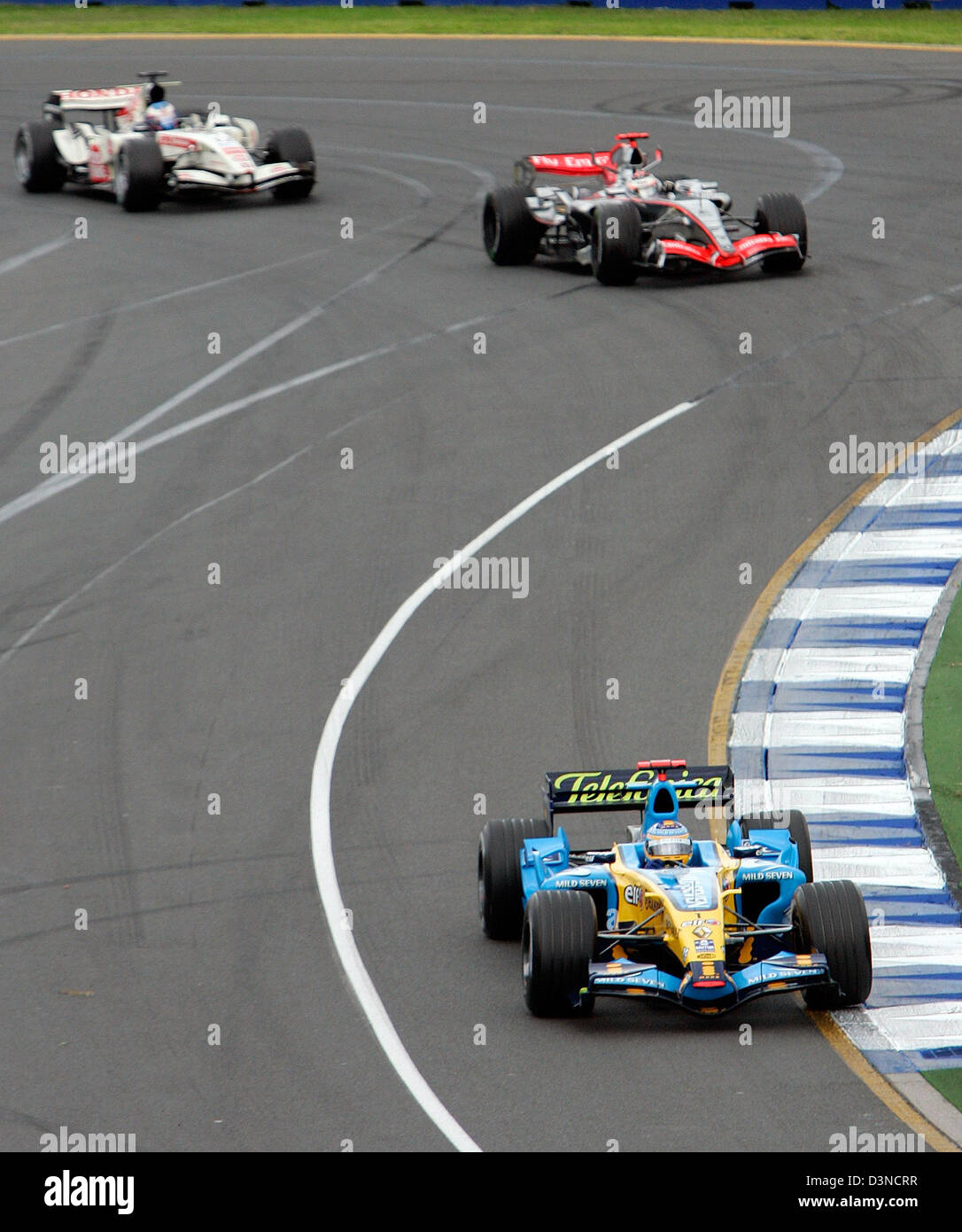 Spanish Formula One driver Fernando Alonso (front) for Renault's F1 ...