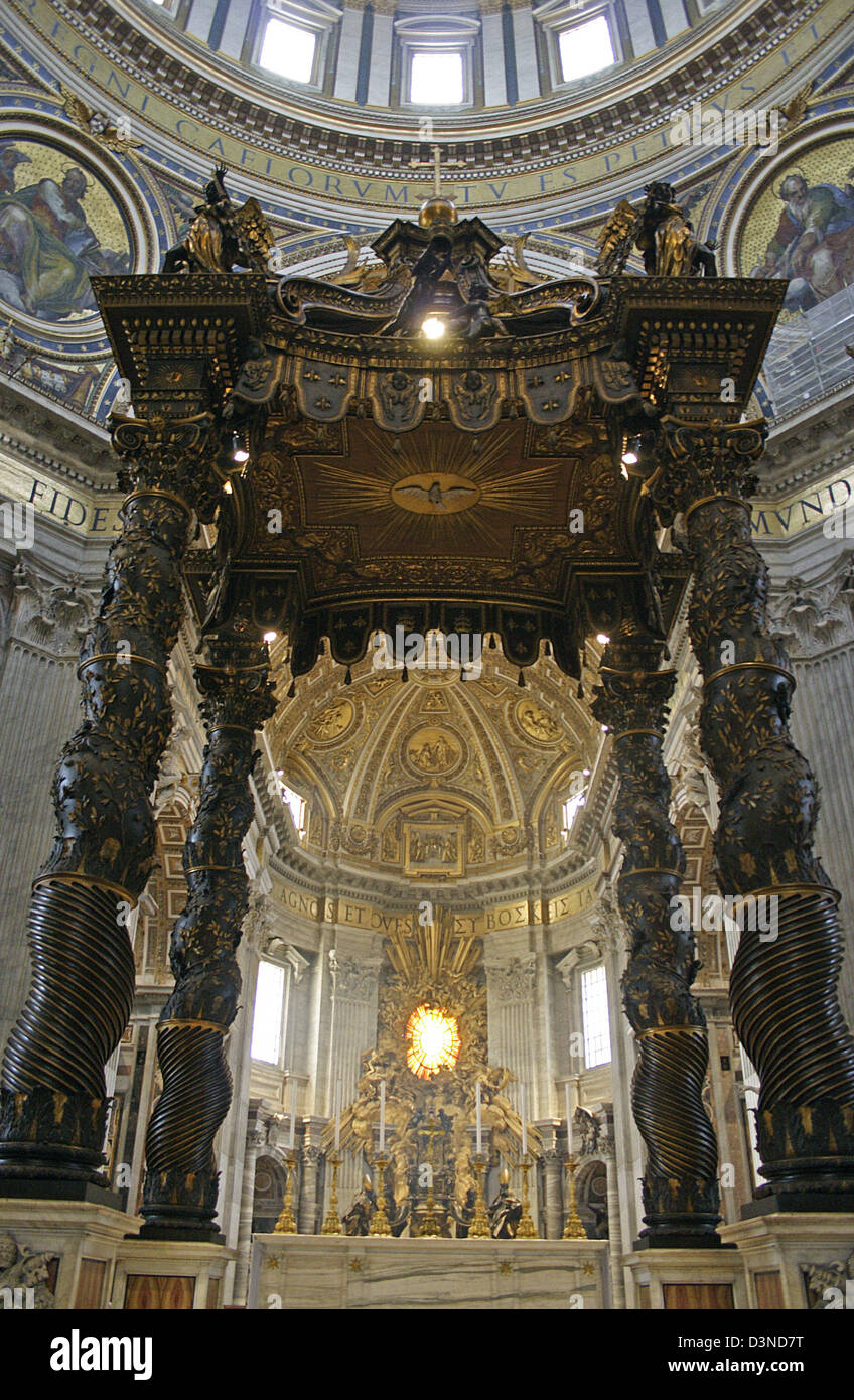 A view of the famous dais by Renaissance architect Bernini at St Peter ...