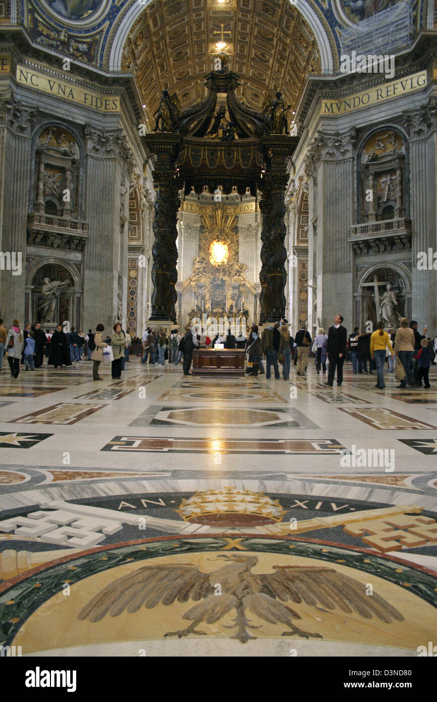 A view of the famous dais by Renaissance architect Bernini at St Peter ...