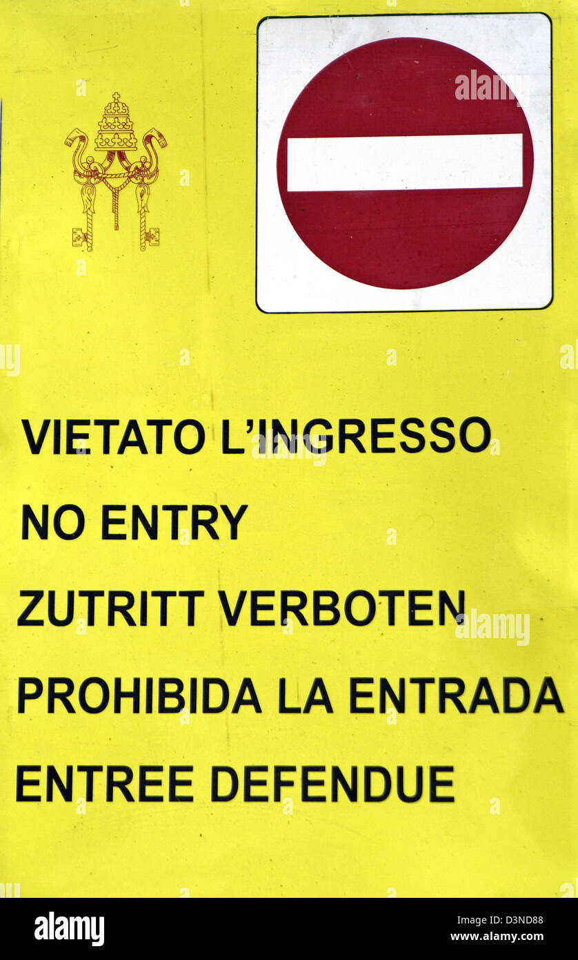 A sign signals access prohibited for visitors in five different ...