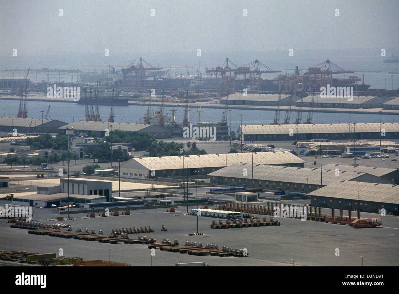 An overview of the Jeddah Port, one of the largest and most important ...