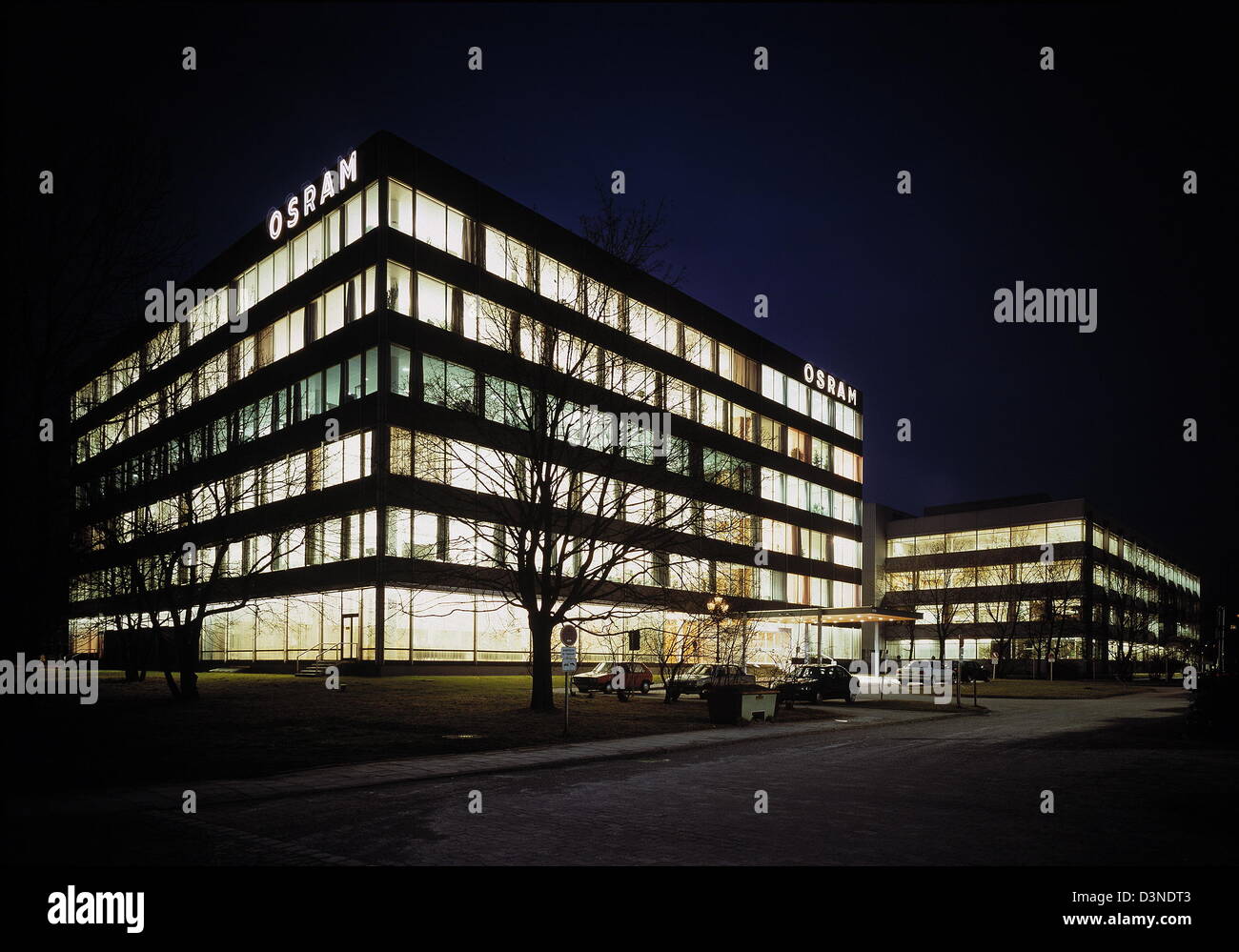 (dpa files) The company handout shows the illuminated headquarter of ...