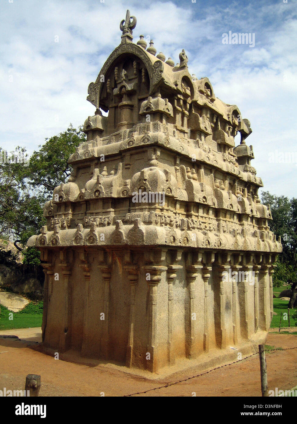 Ganesha Ratha, a temple carved out of solid rock, photographed in ...