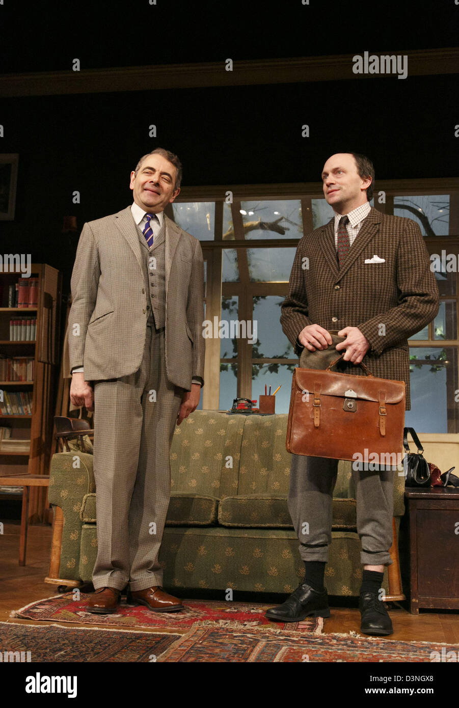 l-r: Rowan Atkinson (St. John Quartermaine), Will Keen (Derek Meadle ...