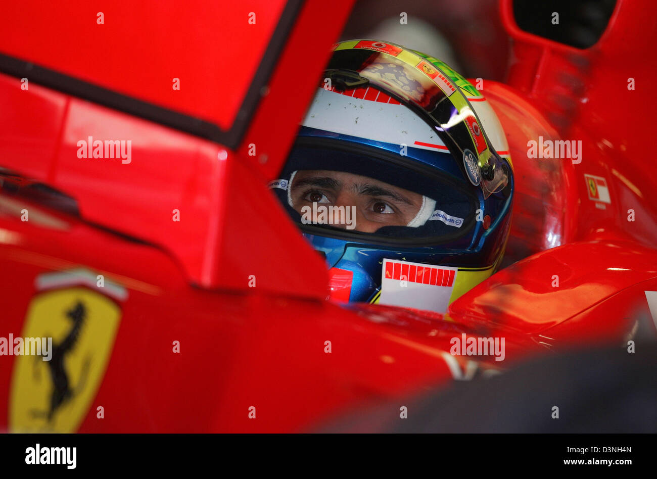 Brazilian Formula One pilot Felipe Massa of Scuderia Ferrari team sits ...