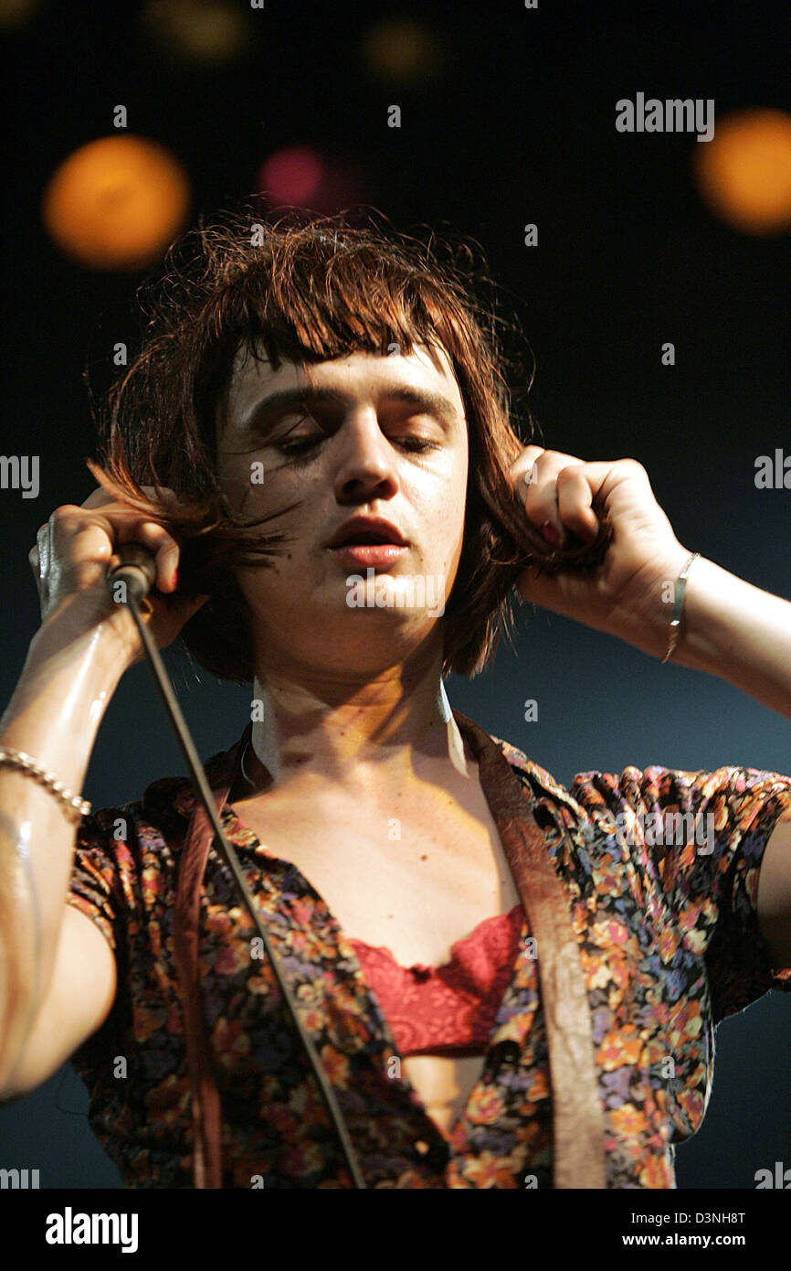Pete Doherty, singer of British band Babyshambles, performs cross ...