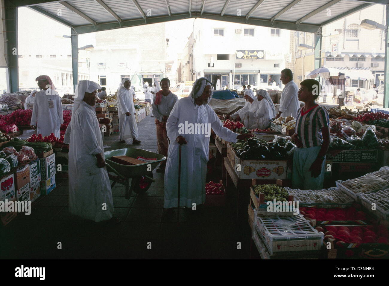 A market in the Eastern Province shiite town of Qatif, which comprises ...