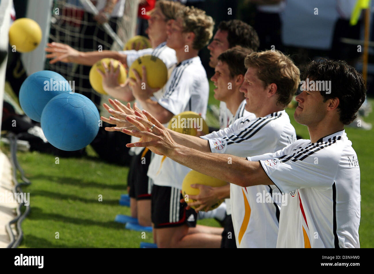 German national soccer team players Michael Ballack, Bastian ...
