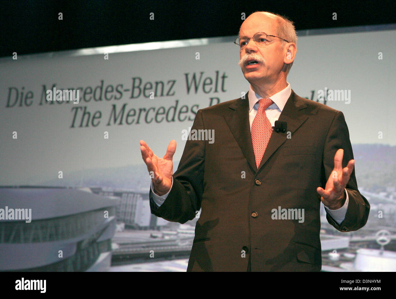 DaimlerChrysler CEO Dieter Zetsche gives a speech at a press conference ...