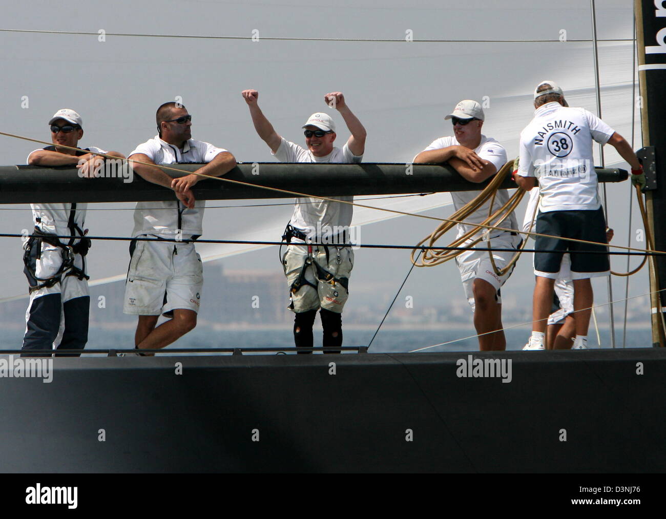 US team Oracle BMW Racing cheers its victory over Italian +39 Challenge ...