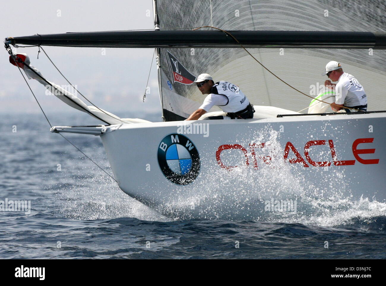 US team Oracle BMW Racing and Italian +39 Challenge sail a race ...
