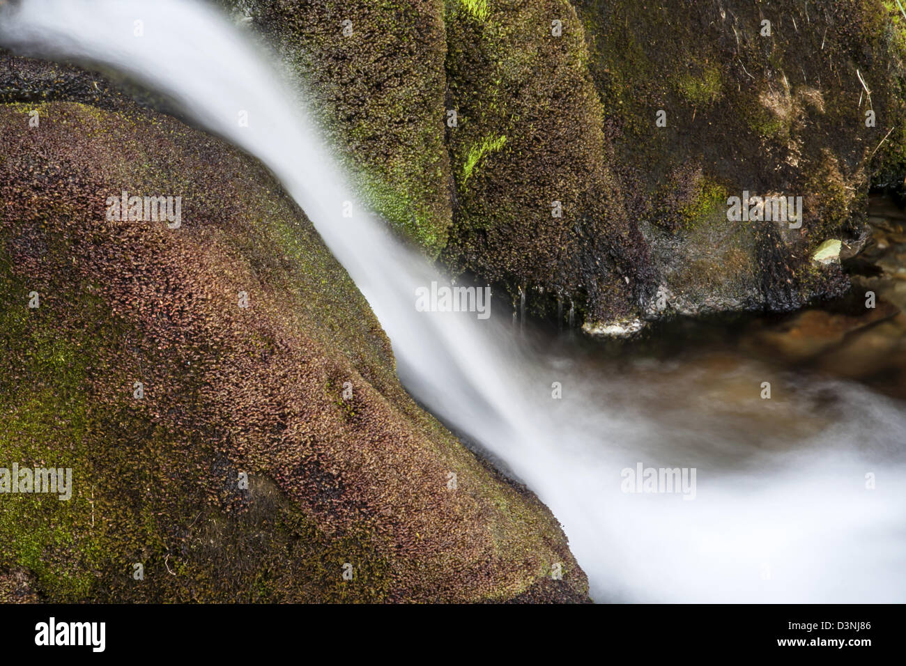 Beautiful landscape of flowing water from mountain stream Stock Photo ...