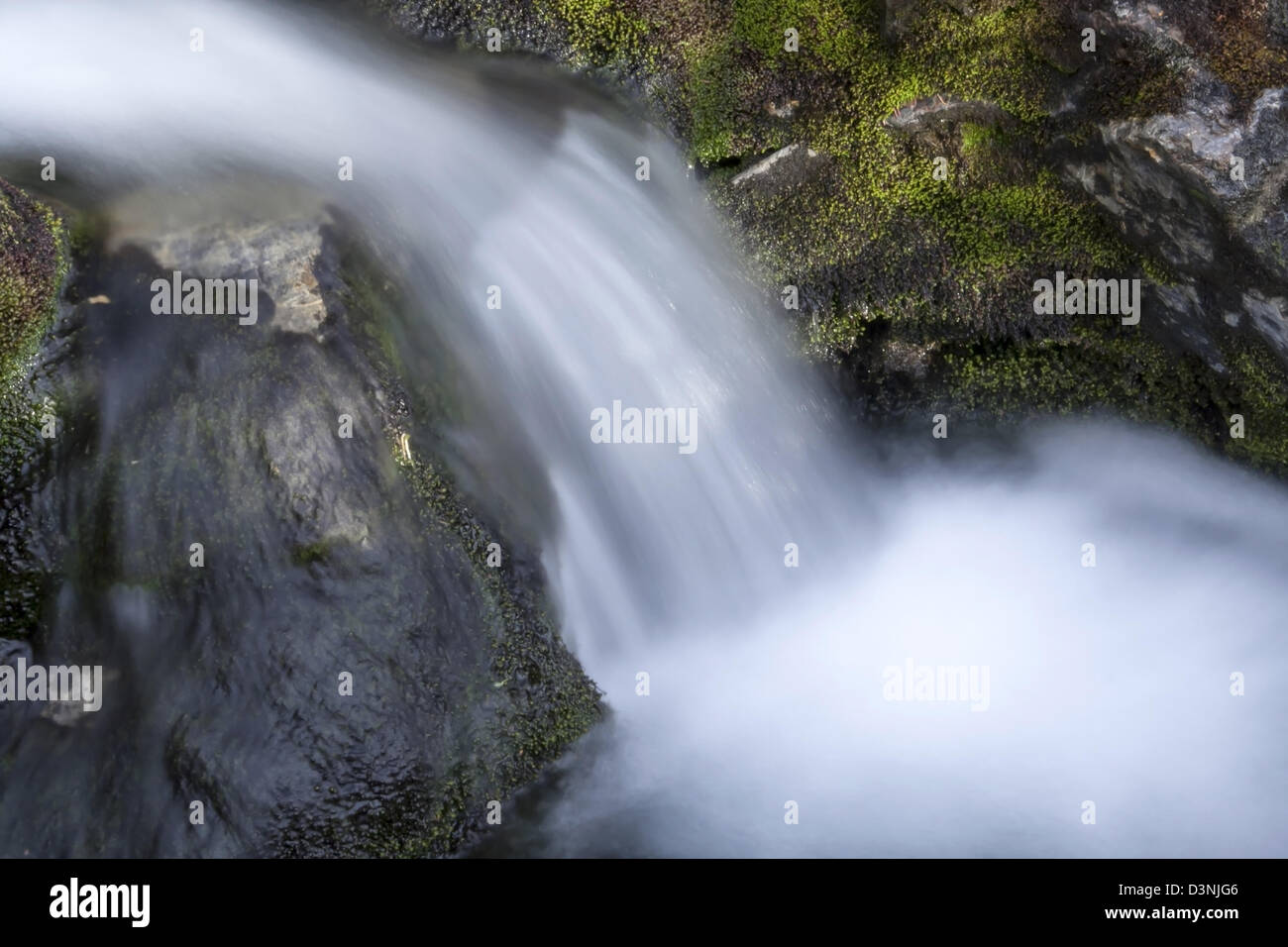 Beautiful landscape of flowing water from mountain stream Stock Photo ...