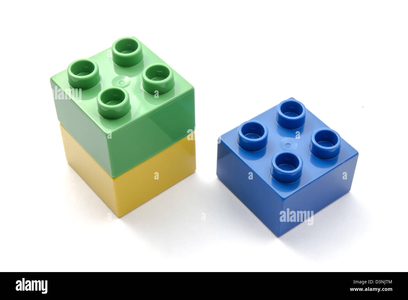 Colorful building blocks closeup on white background Stock Photo - Alamy