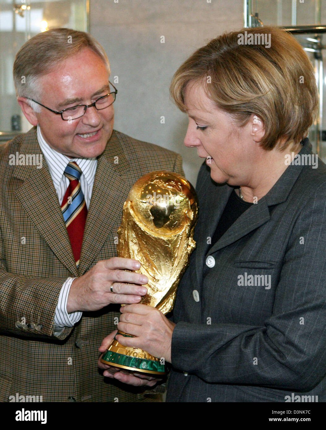 German Chancellor Angela Merkel and Horst R. Schmidt, vice president of ...