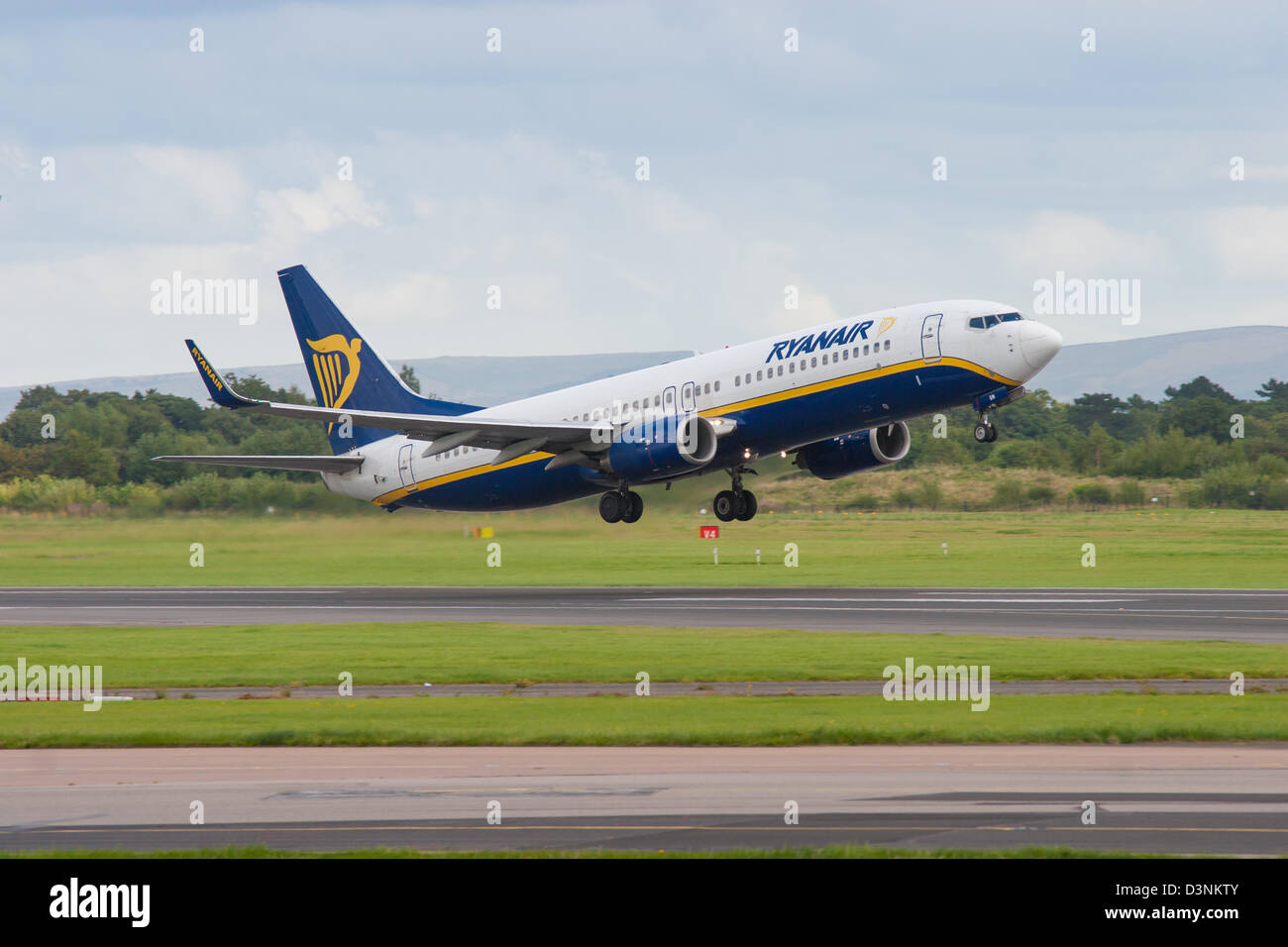 A Ryanair Passenger Plane taking off from Manchester Airport Stock ...