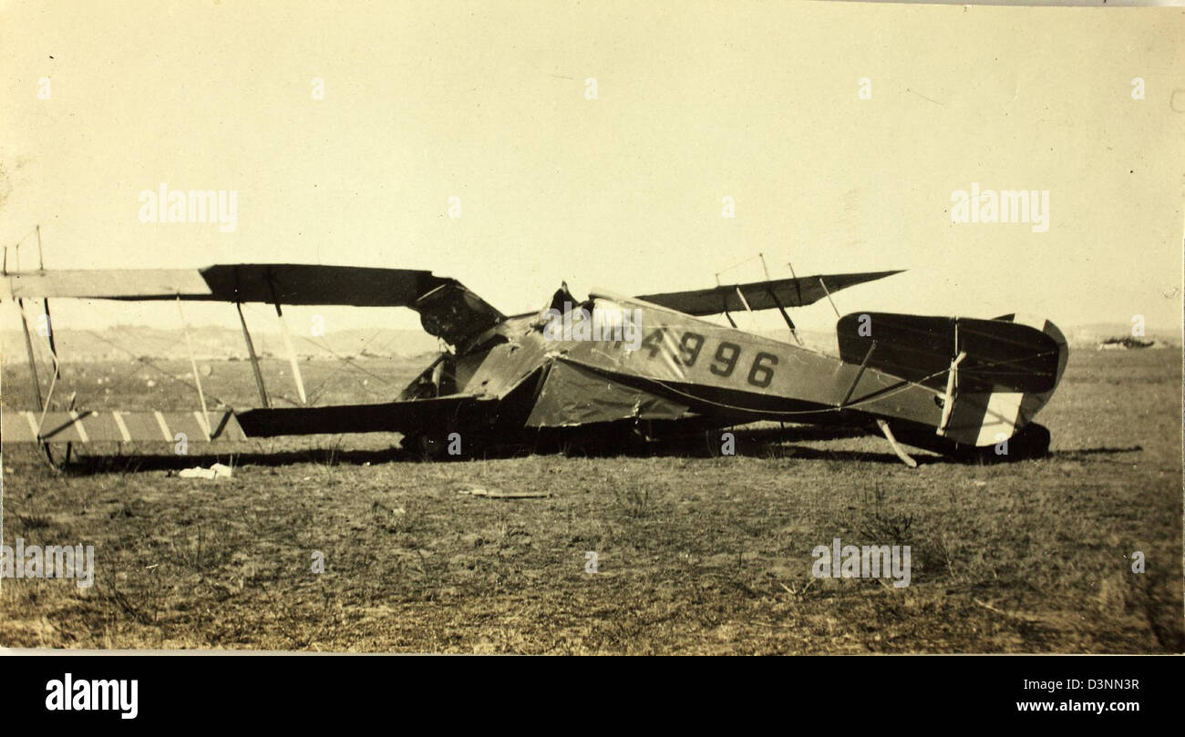 Photographs from the 1917-1920 period document early aircraft accidents ...