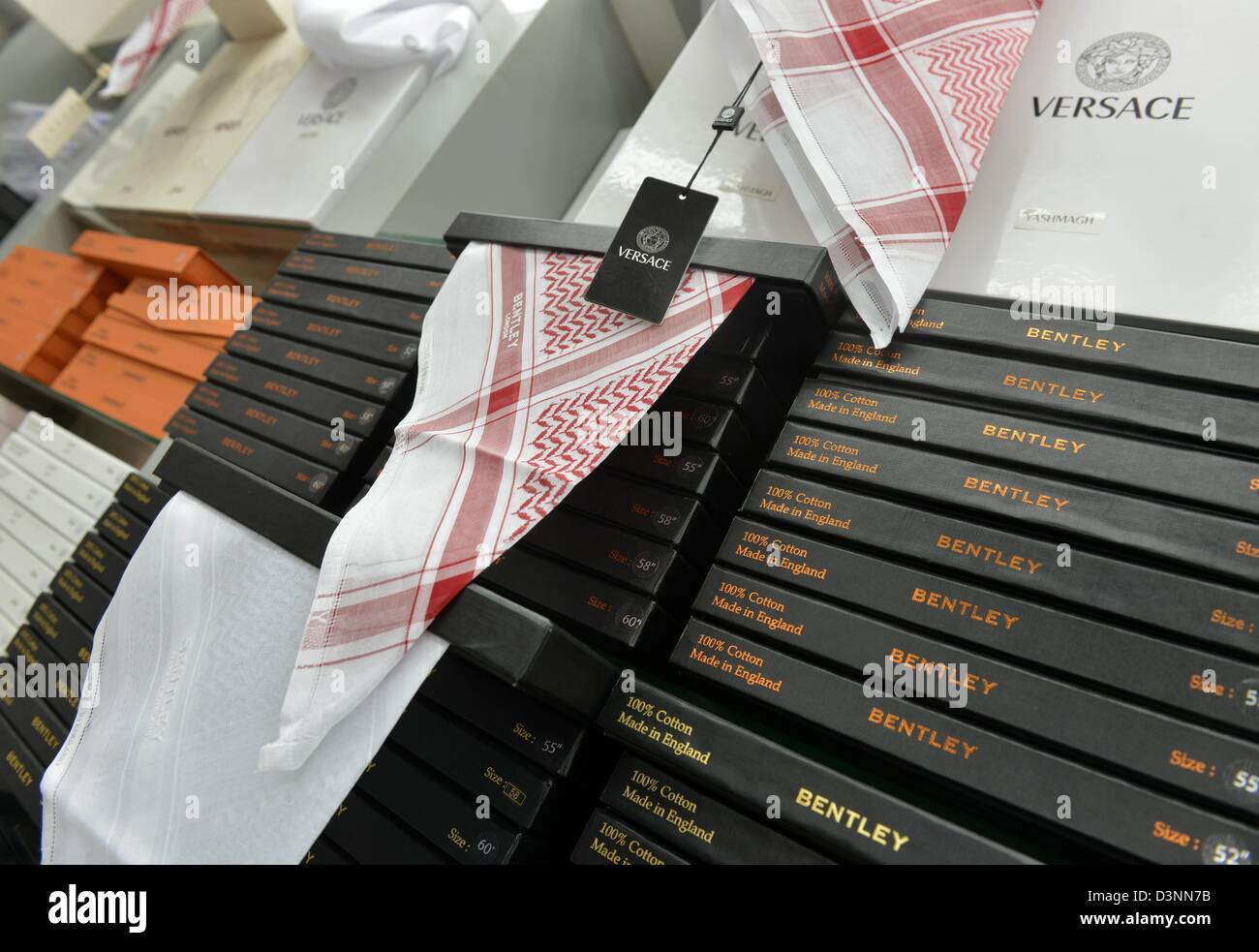 A shop with Ghutras, the traditional headdress of Arab men. Brand ...