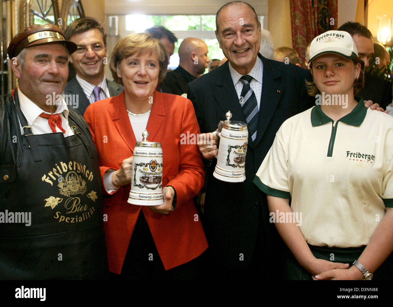 German Chancellor Angela Merkel (2nd L) and French President Jacques ...