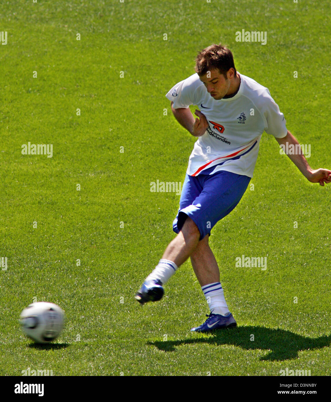 Dutch national soccer player Rafael van der Vaart plays a pass during a ...