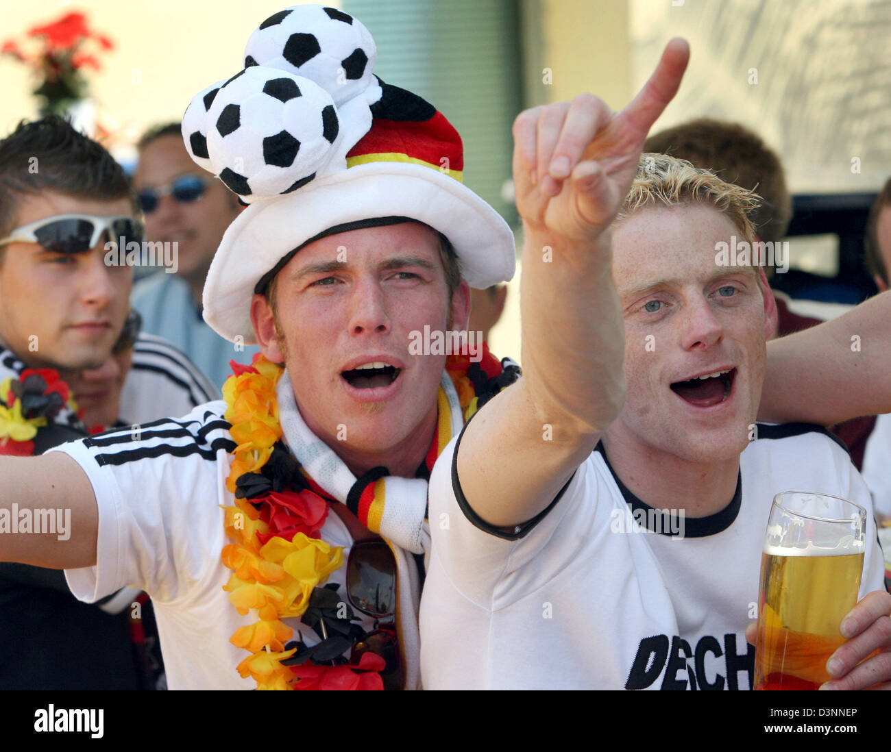 German fans prepare for the FIFA World Cup 2006 opening match Germany ...