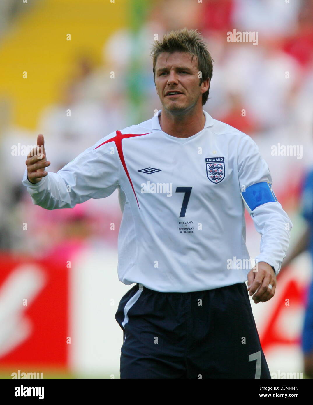 England international David Beckham gets angry in the 2006 FIFA World ...