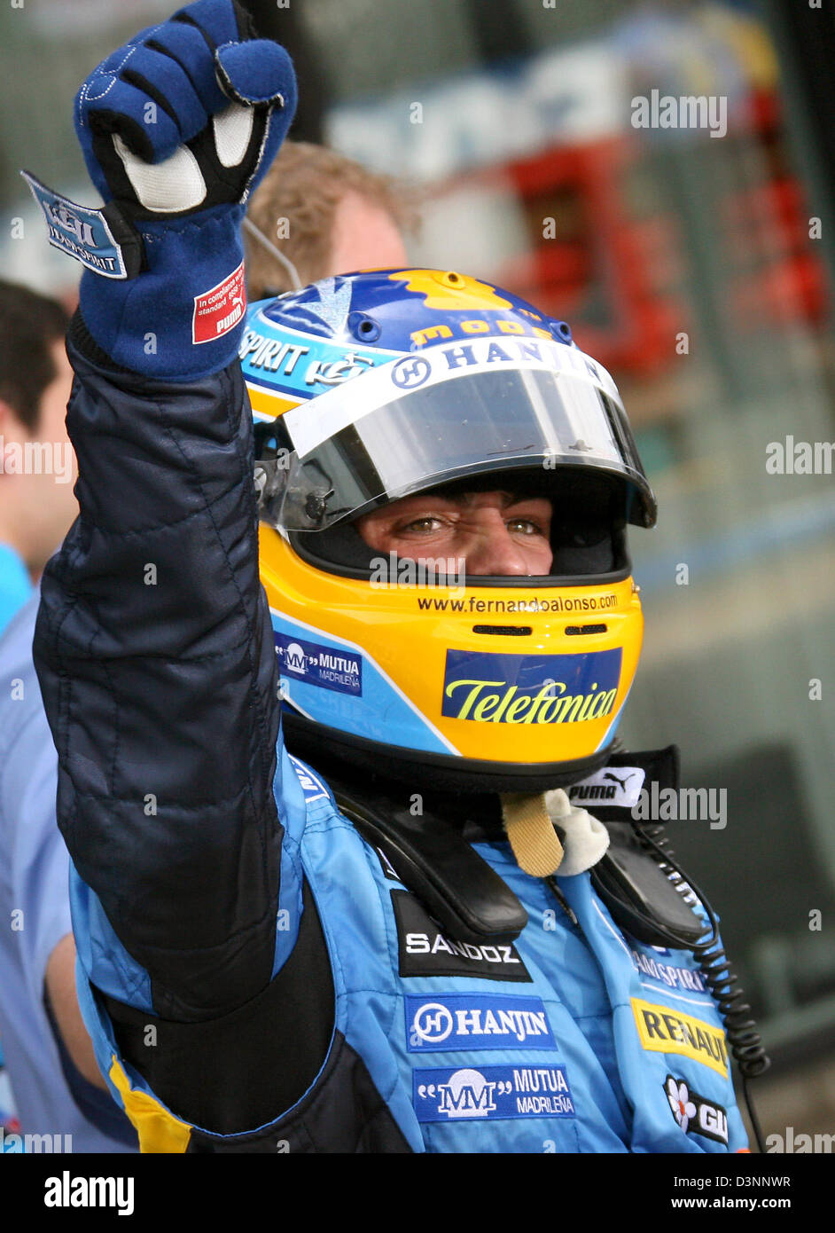 Spanish Formula One driver Fernando Alonso of the Renault F1 team ...