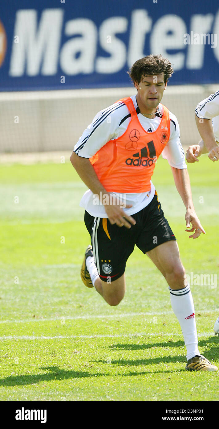 German national player Michael Ballack runs during the team's training ...