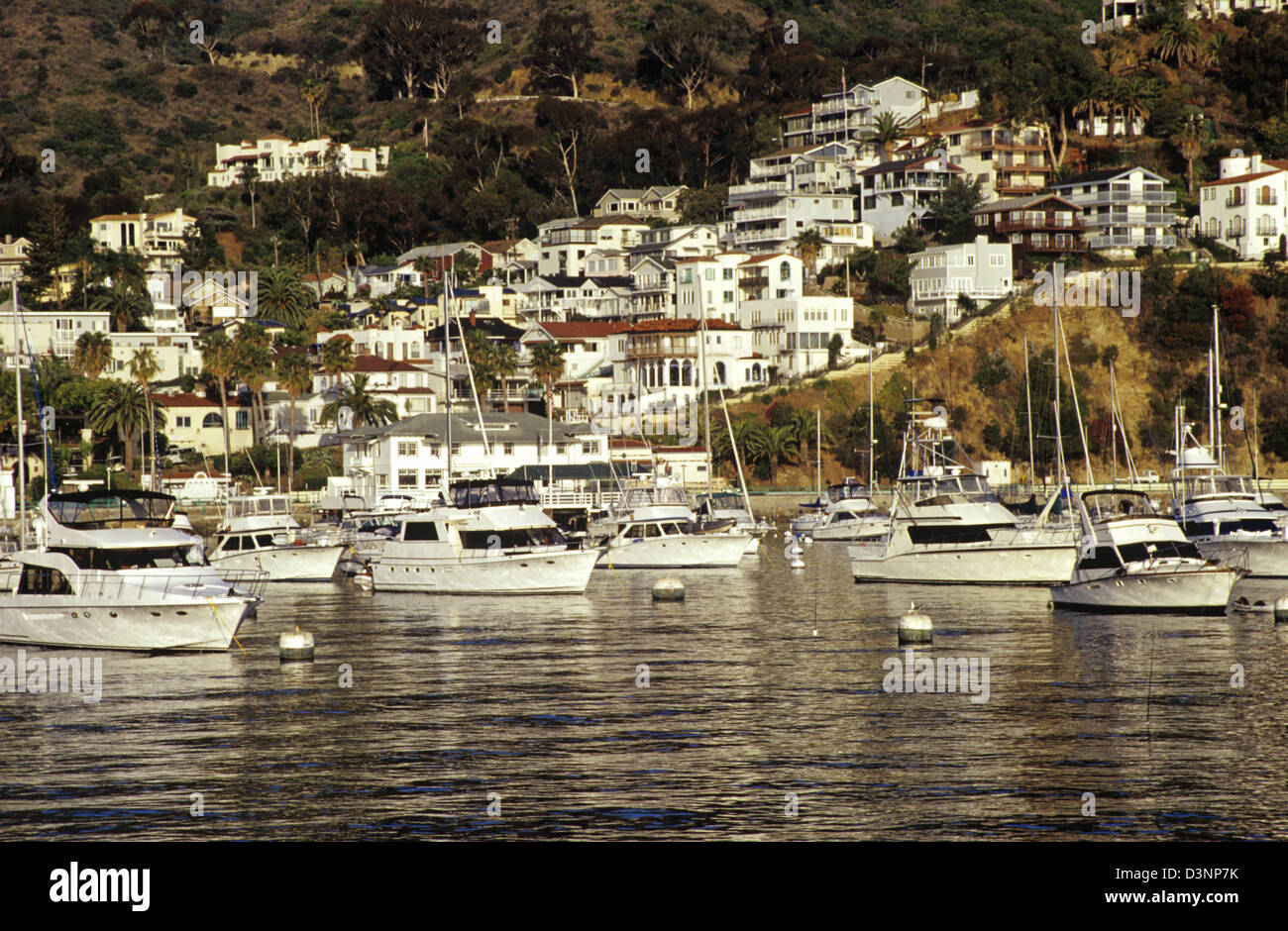 Climbing the hillsides from its bay, the village of Avalon has a ...
