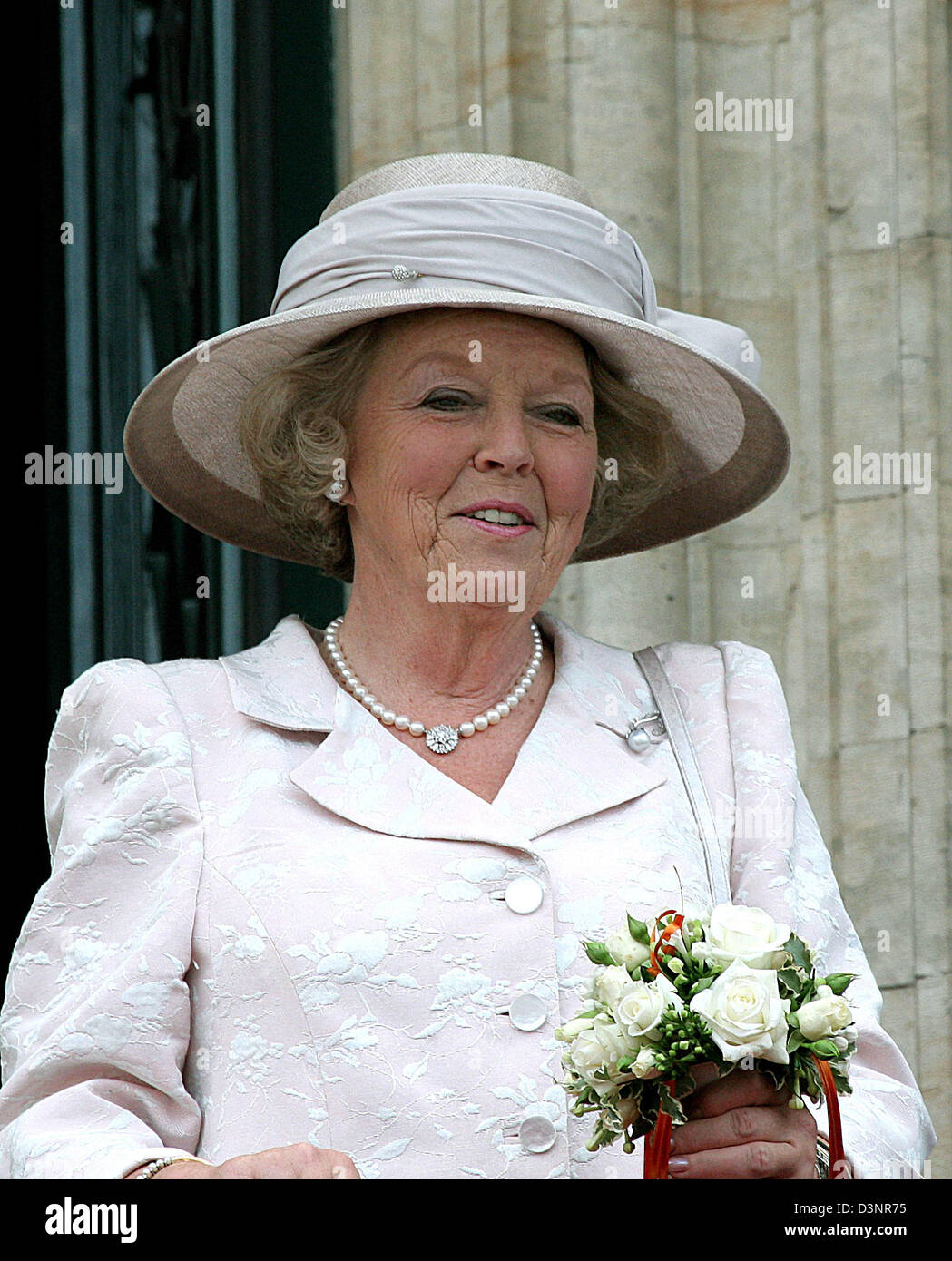 Dutch Queen Beatrix photographed at the reception in Brussels city Hall ...