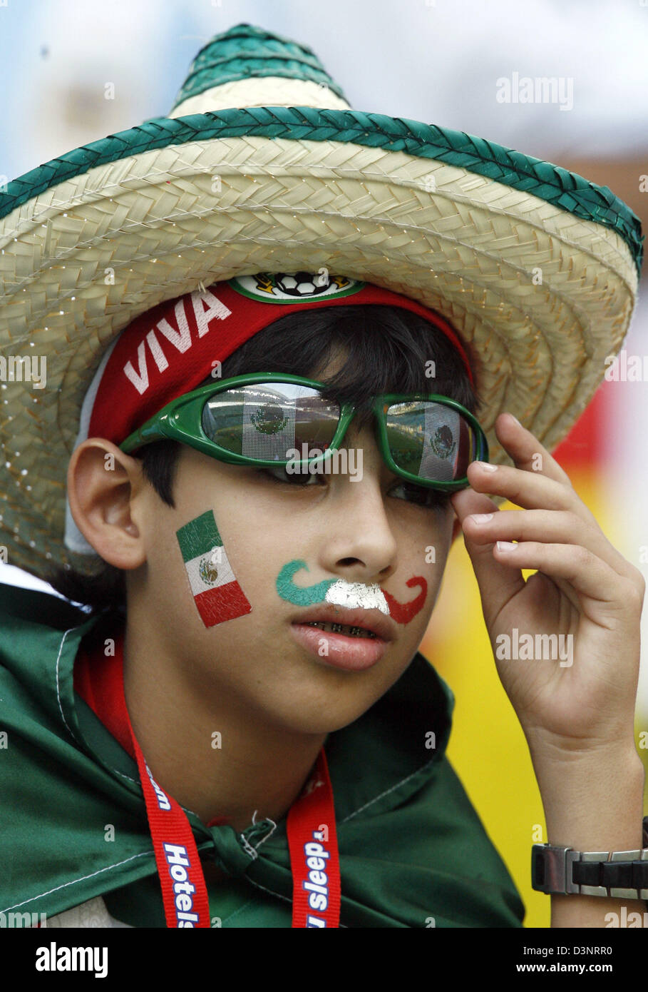 A supporters of Mexico pictured prior to 2006 FIFA World Cup Round of ...