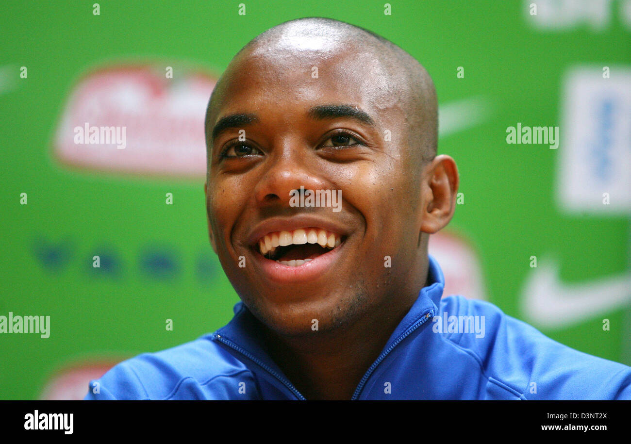 Brazil's striker Robinho photographed during a press conference in ...
