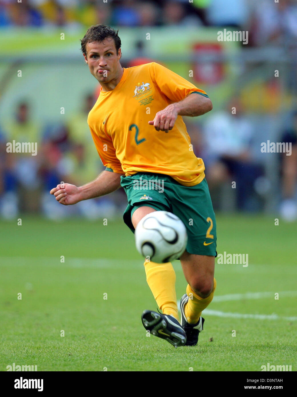 Australian Lucas Neill of Blackburn Rovers kicks the ball during the ...
