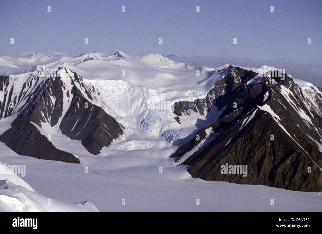 The undated picture shows an aerial view of the Transantarctic ...