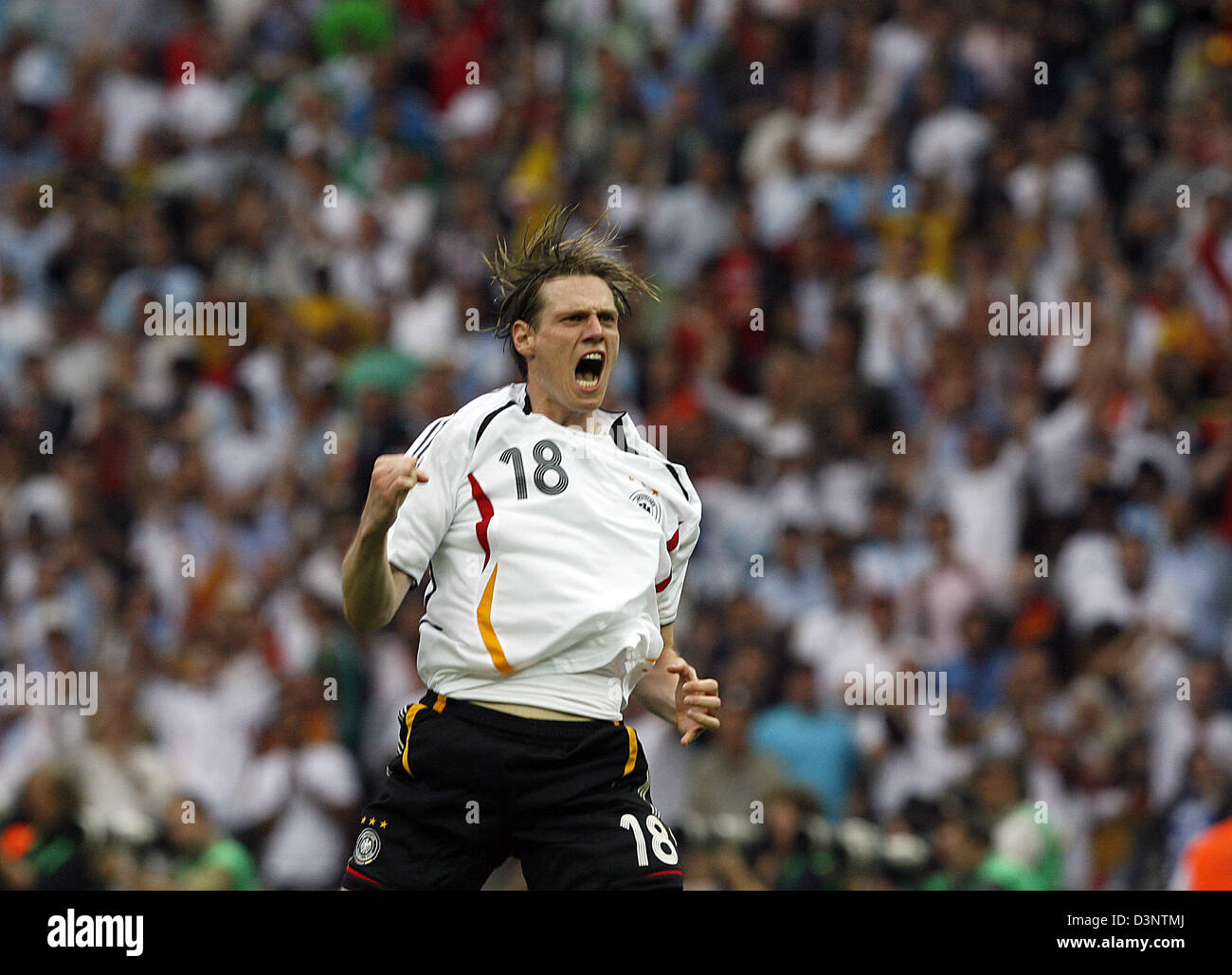 Tim Borowski of Germany celebrates after the quarter final of the 2006 ...