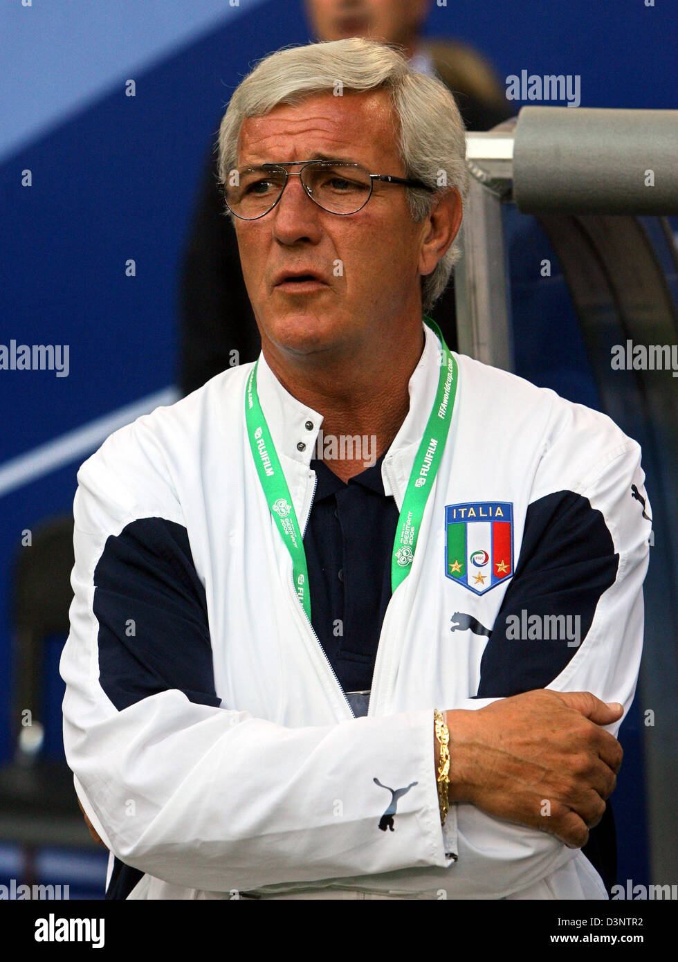 Italian national coach Marcello Lippi watches the 2006 FIFA World Cup ...