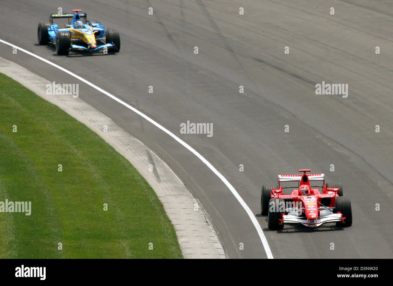 German Formula One driver Michael Schumacher (front) of the Scuderia ...