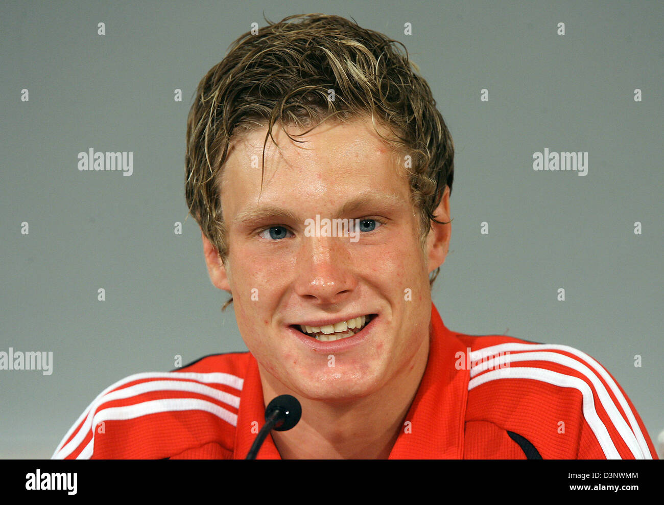 German player Marcell Jansen smiles during the press conference in ...