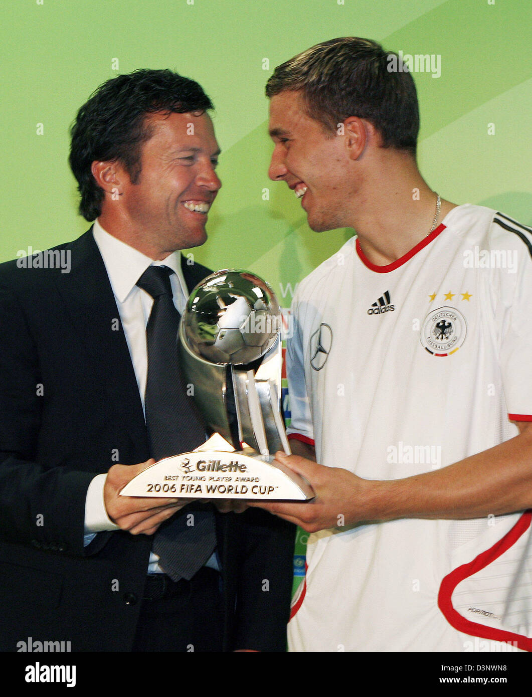 Former German national soccer player Lothar Matthaeus (L) honored ...