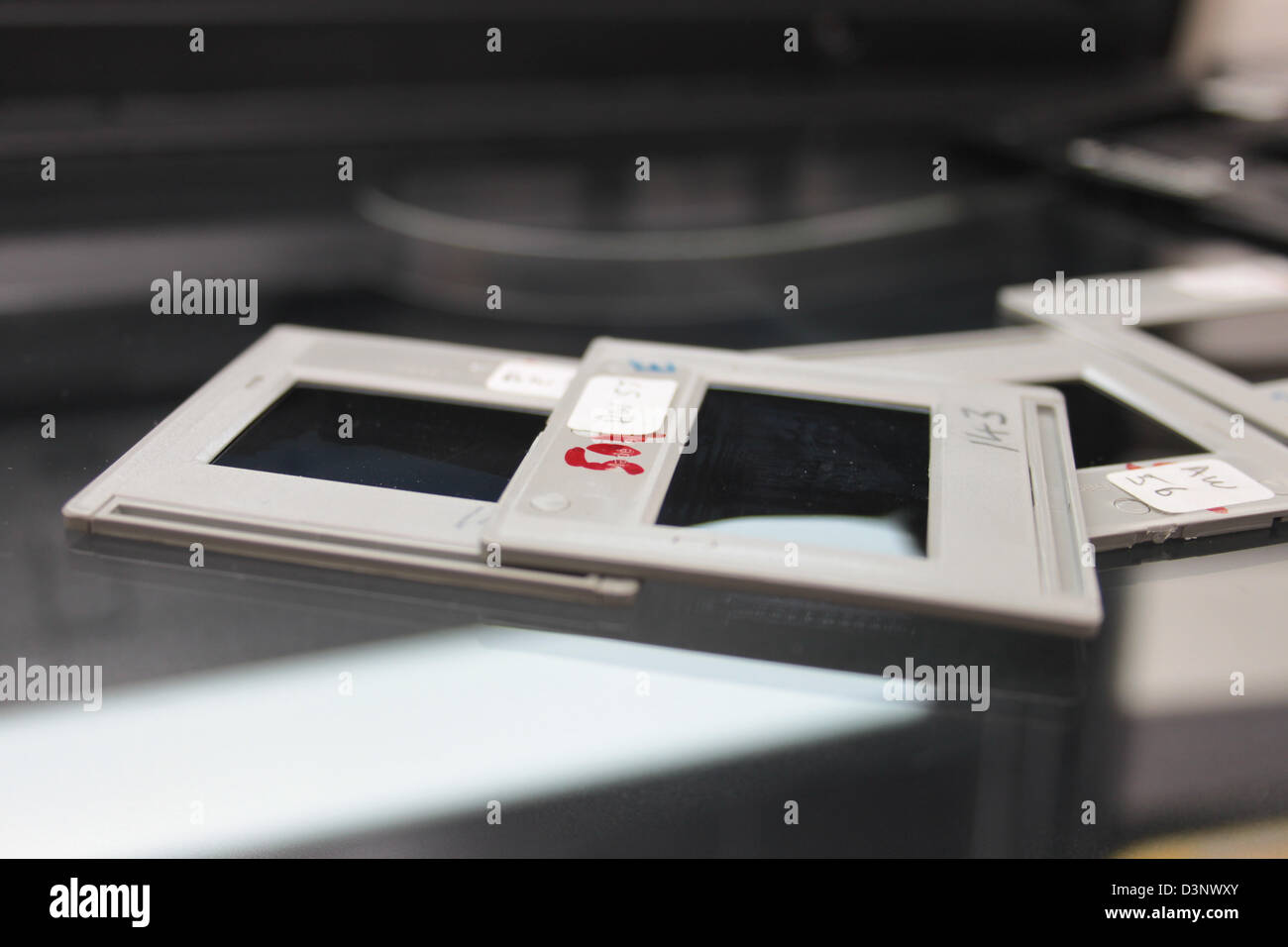 a pile of photographic slides in mounts Stock Photo - Alamy