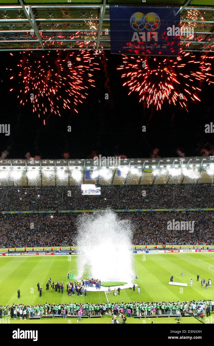 Fireworks explode over the Olympic Stadium after the 2006 FIFA World ...