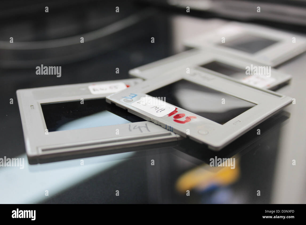 a pile of photographic slides in mounts Stock Photo - Alamy