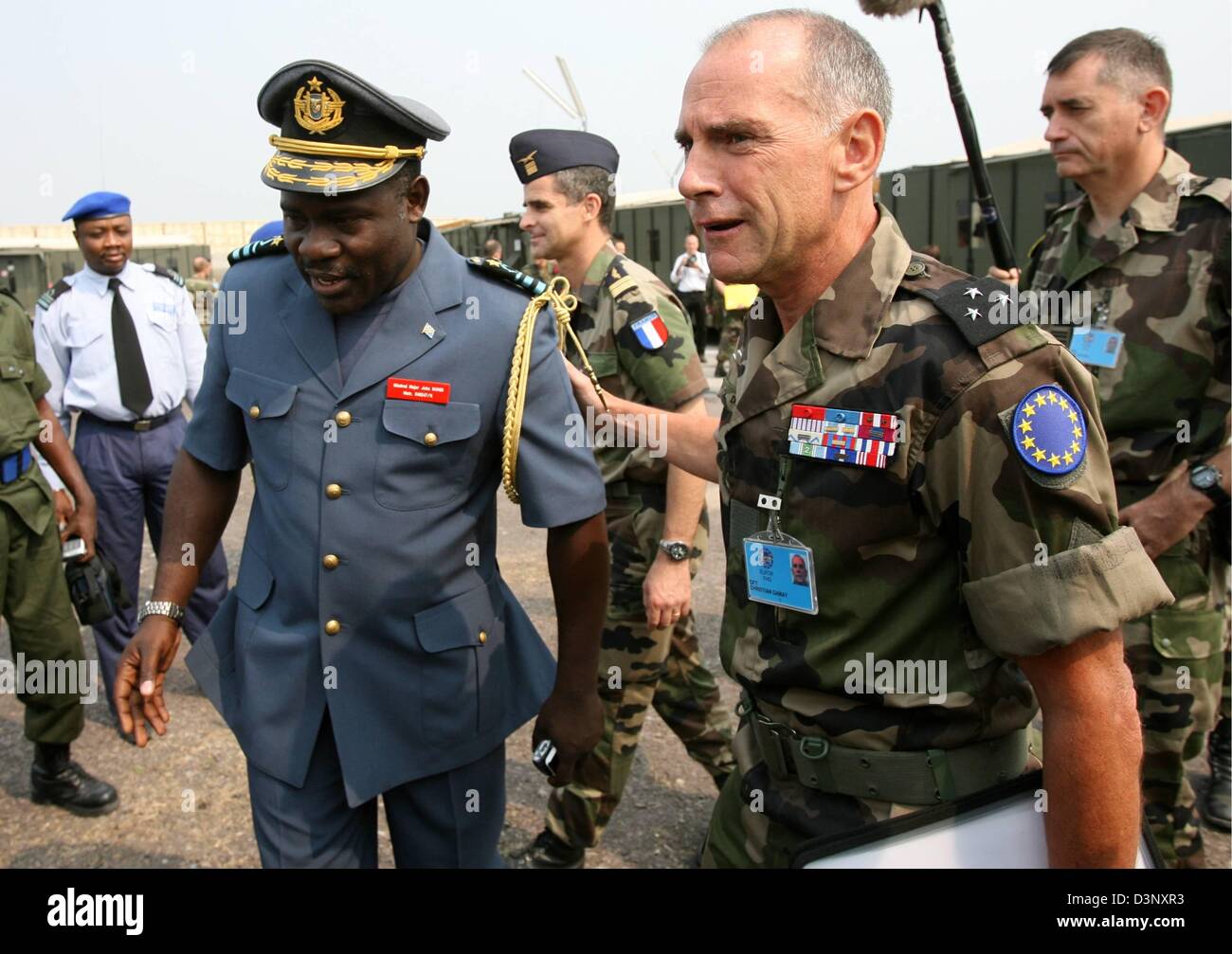 French General Christian Marie Damay (R), commandant of the European ...